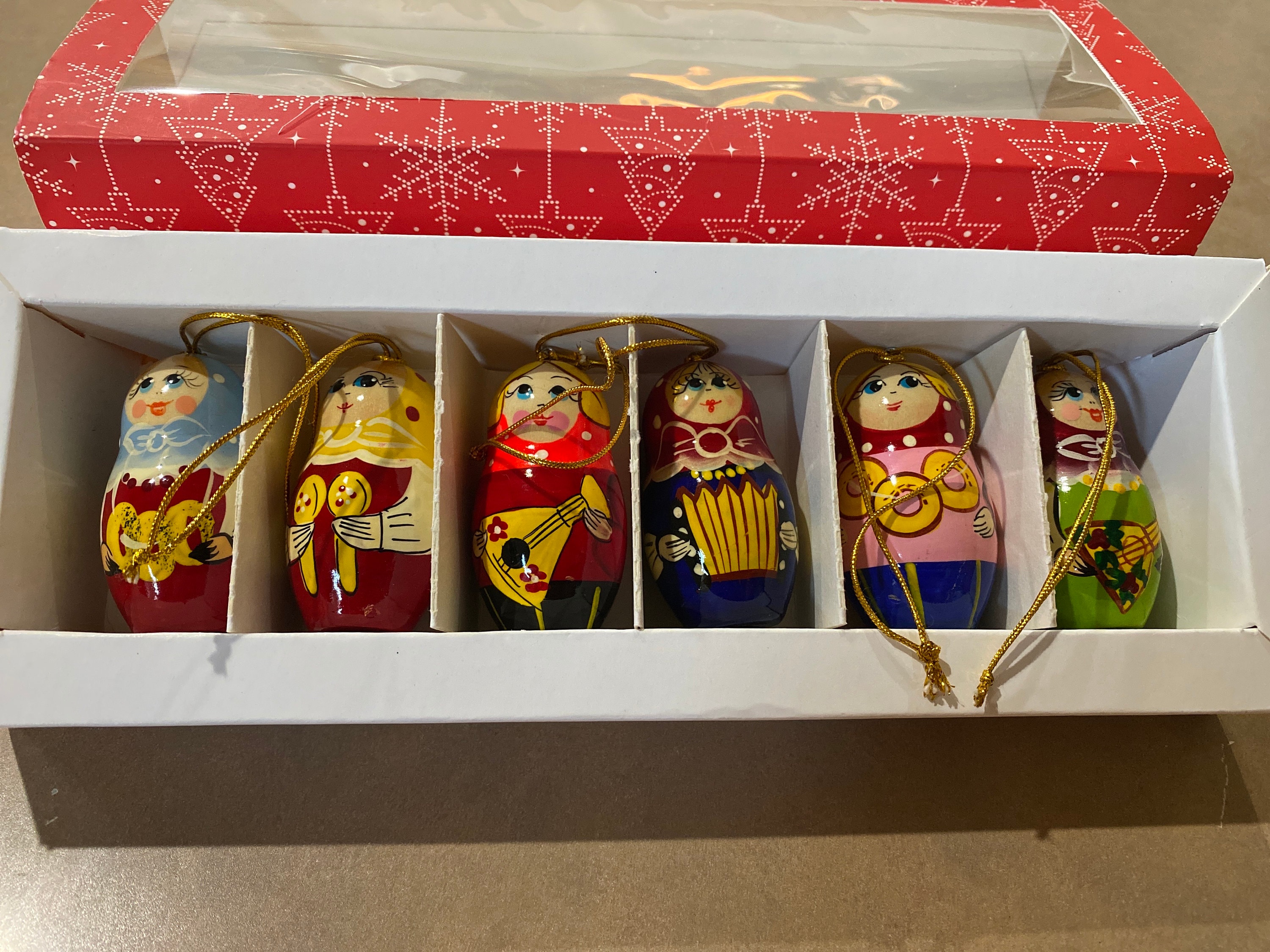 Russian Dolls Christmas Ornaments Beautiful Set 6 Pieces - Etsy