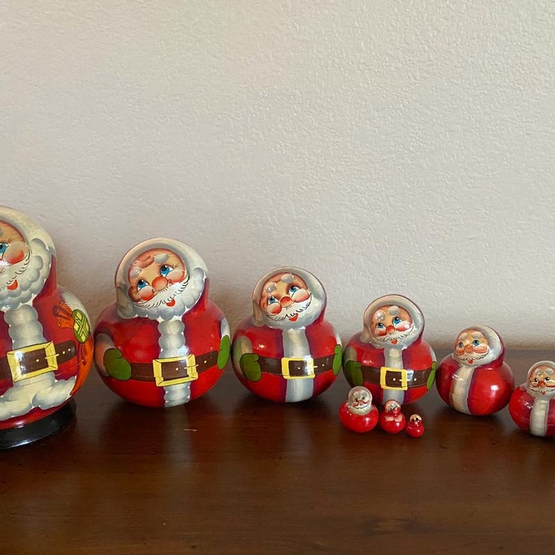 Santa Nesting Dolls - Etsy