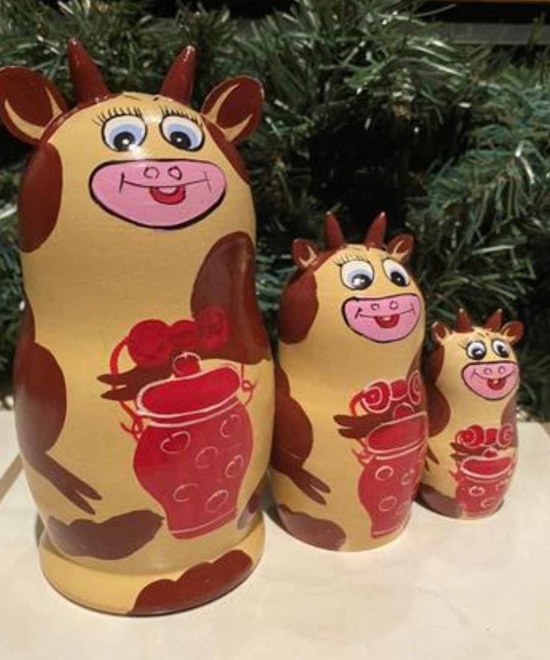 Russian Nesting Dolls Beautiful Cows! 3 Pieces - Etsy