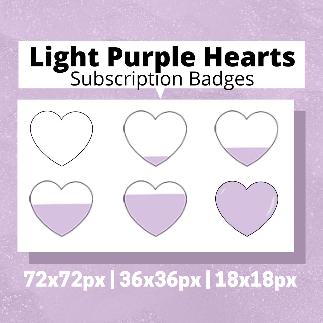 Twitch Sub Badges - Cute Light Purple/lavender Heart - Etsy