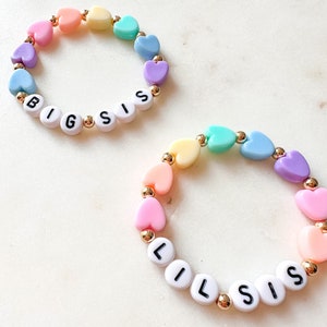 Big Sis Bracelet Lil Sis Bracelet New Baby Gift Kids - Etsy