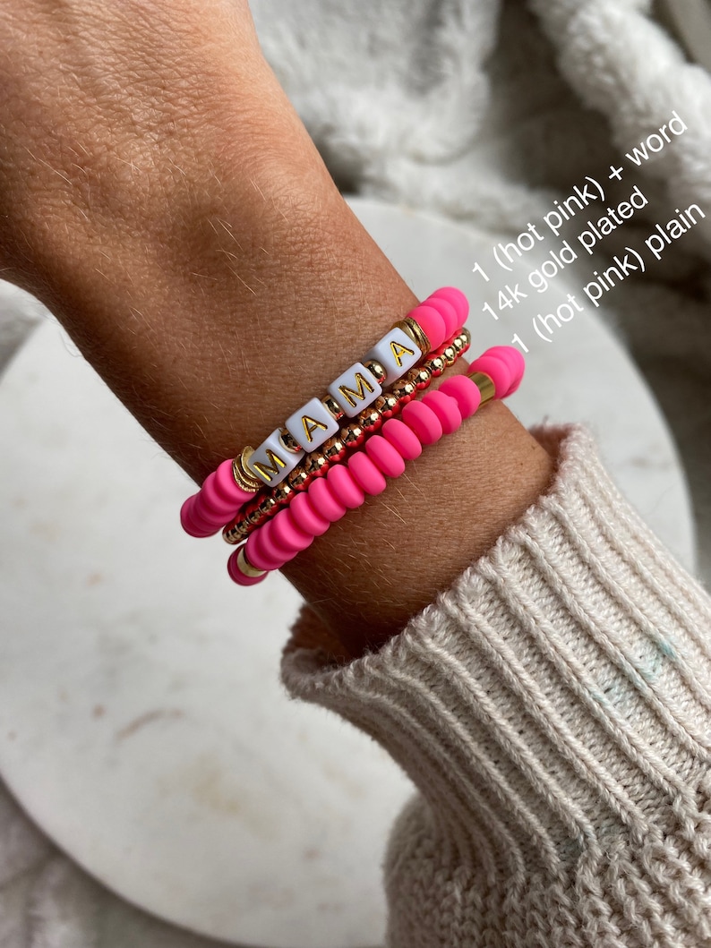 Mothers Day Bead Name Bracelet Personalized Name Bracelet - Etsy