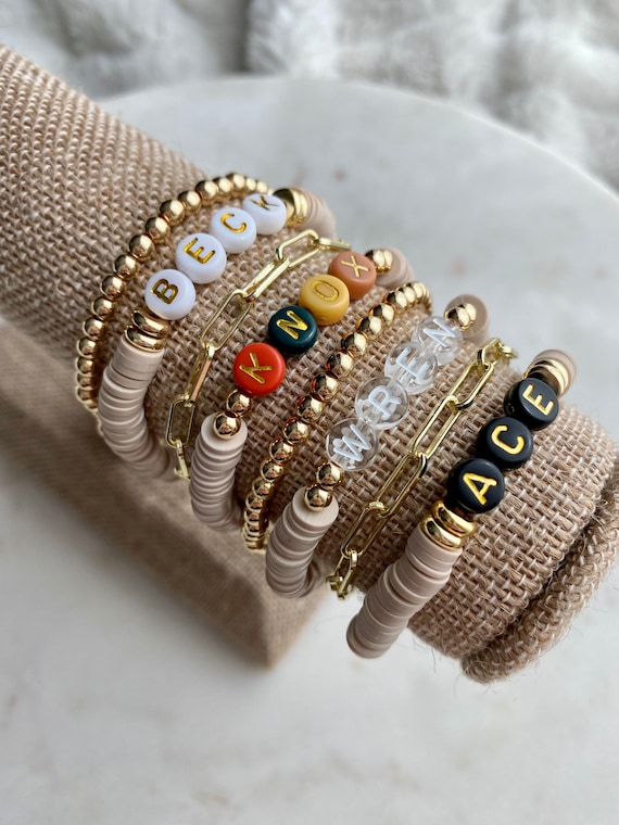 Beaded Bracelet Name Bracelet Custom Bracelet Personalized - Etsy