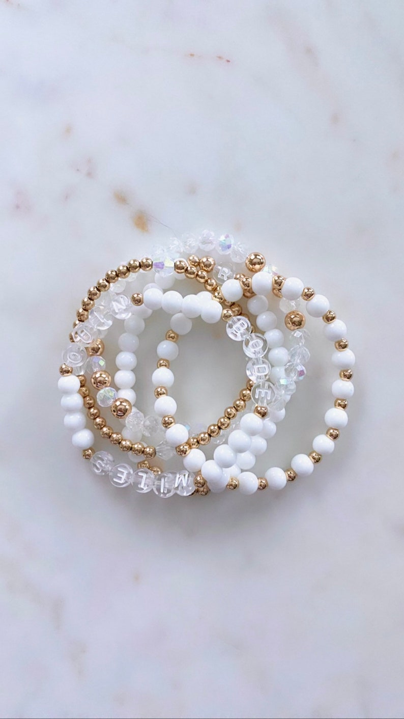 Neutral Stack Neutral Bracelets Bead Bracelets Womens - Etsy