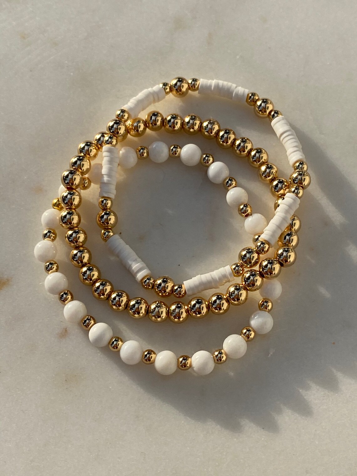 Neutral Stack Neutral Bracelets Bead Bracelets Womens - Etsy