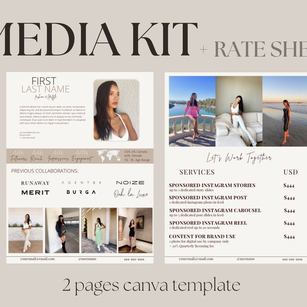 Rate Card Template - Etsy Canada