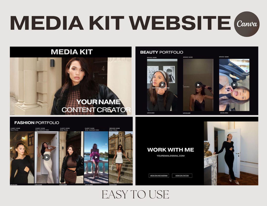 Media Kit WEBSITE Template for Canva | Blogger Media Kit, Instagram ...