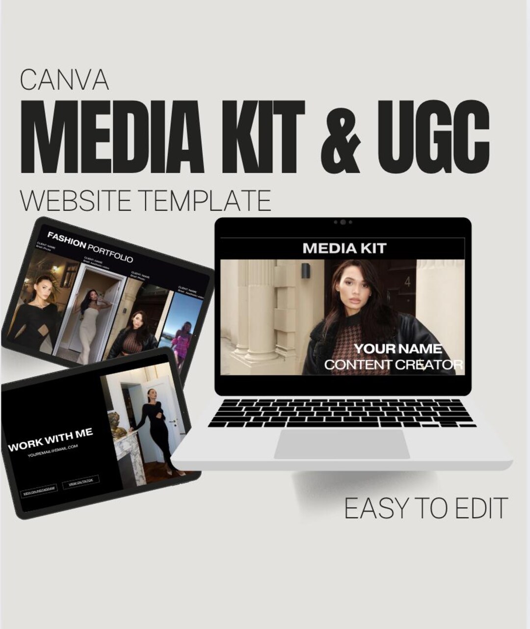 Media Kit WEBSITE Template for Canva | Blogger Media Kit, Instagram ...