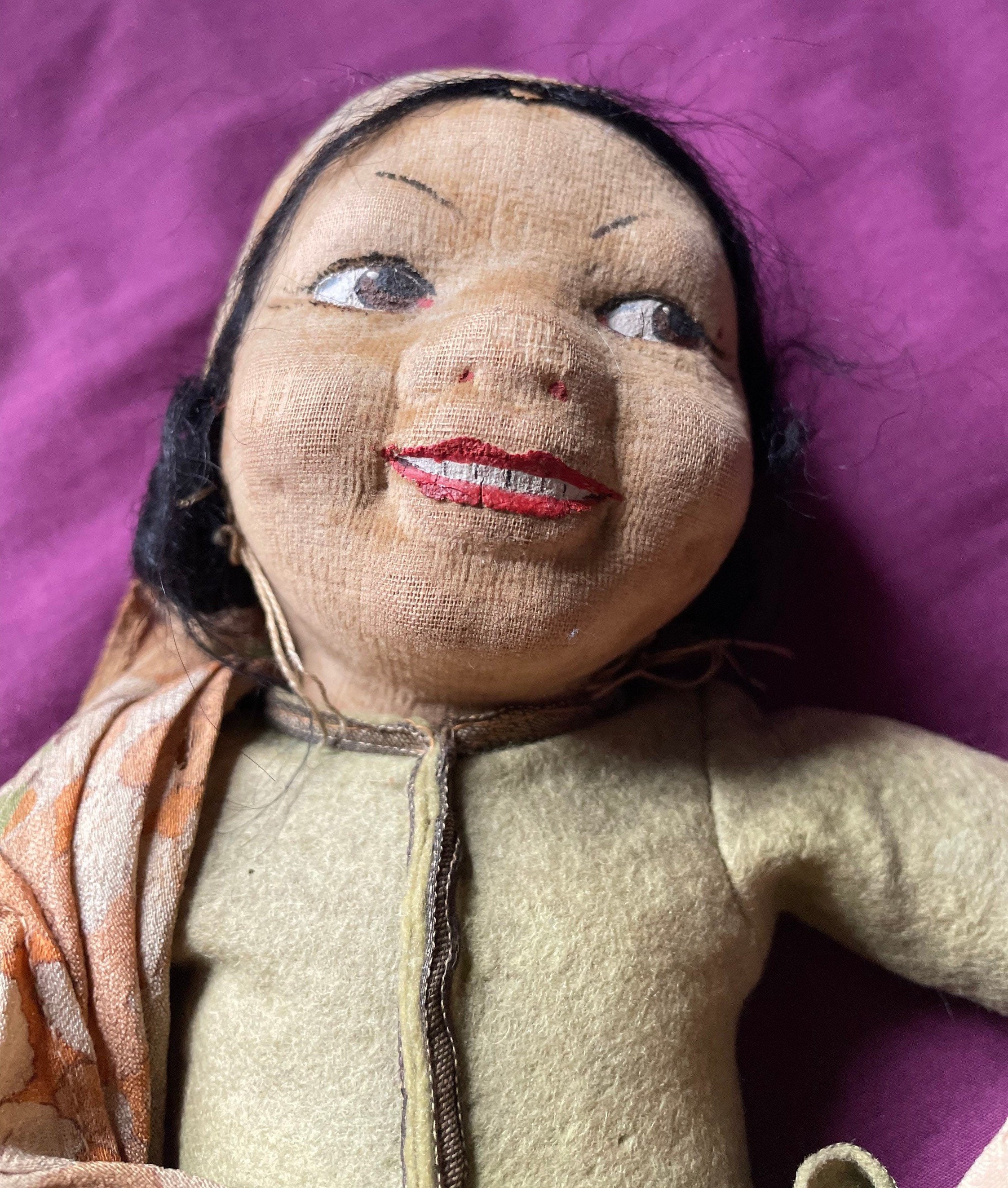 Vintage, Antique 1920 Norah Wellings Novelty Rag Doll 49cm Italian Lady ...