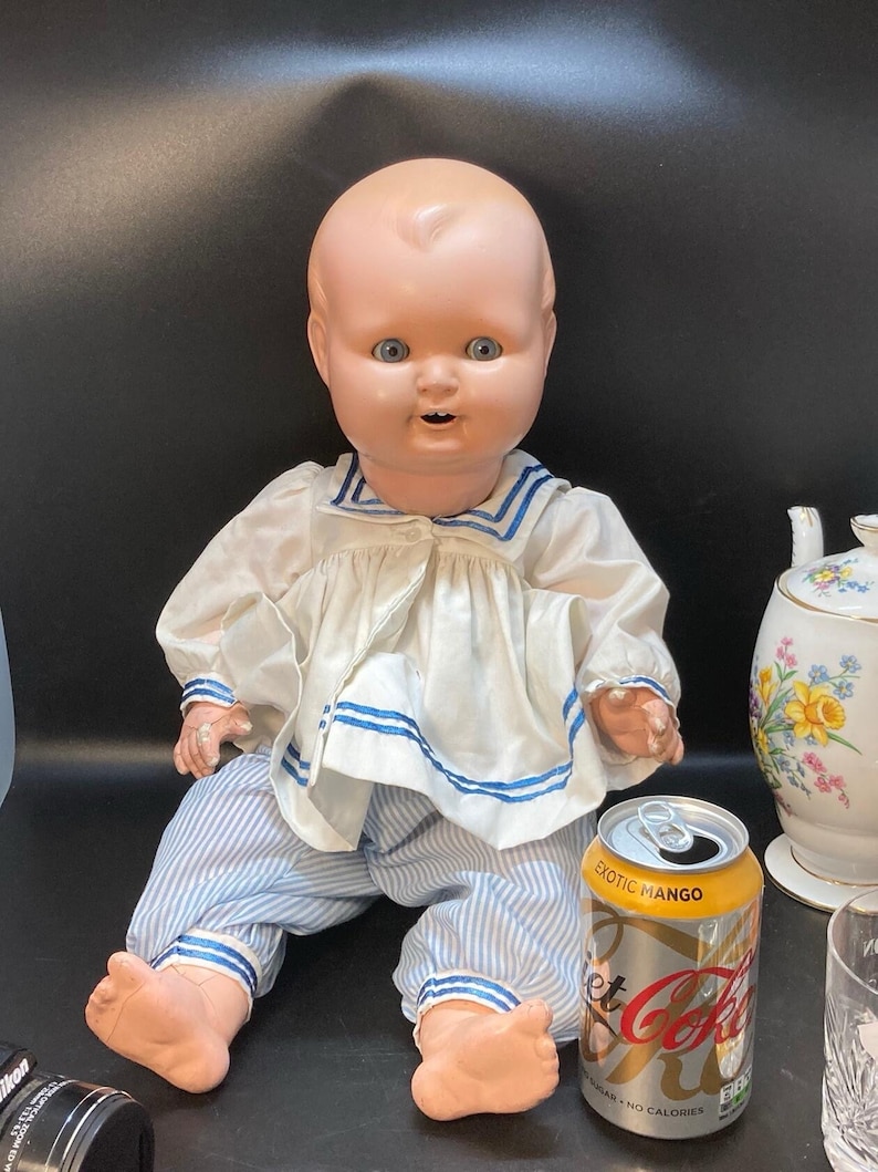 Vintage, Antique ,composition Doll for Repair or Parts Cracks marked HW ...