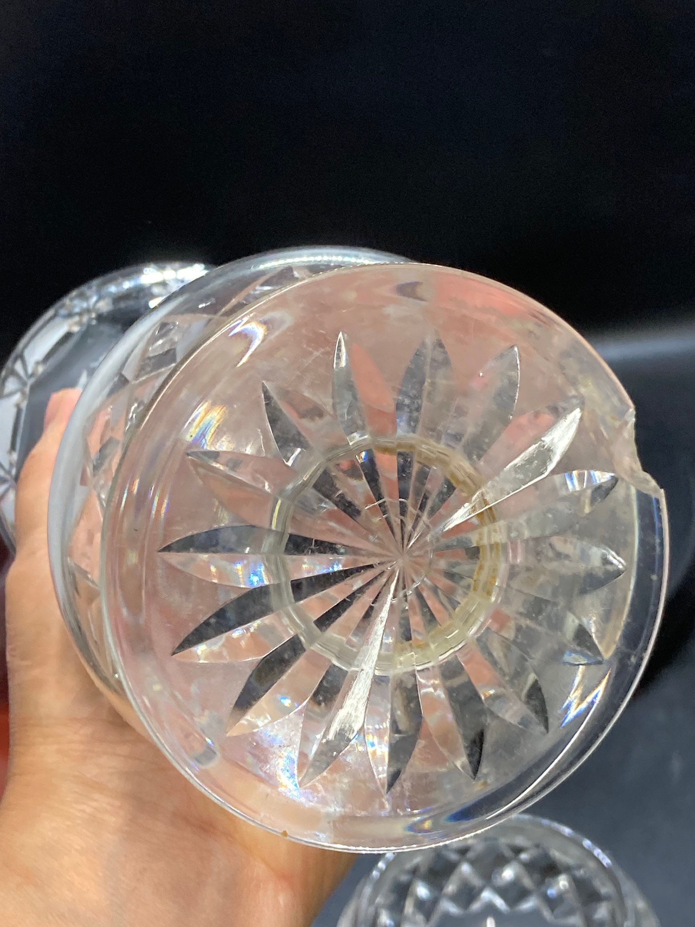 Vintage Cut Glass Crystal Vase - Etsy