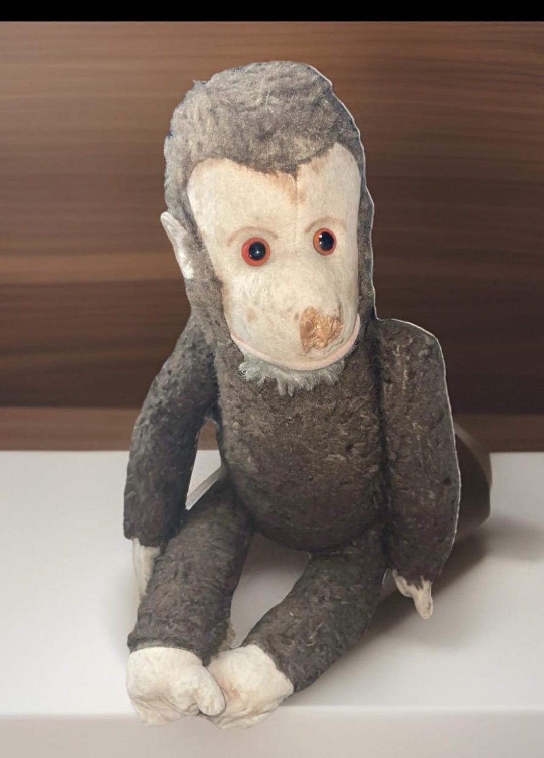Very Old Antique a Large Brown Monkey, Straw Filled, Hanging Toy With ...