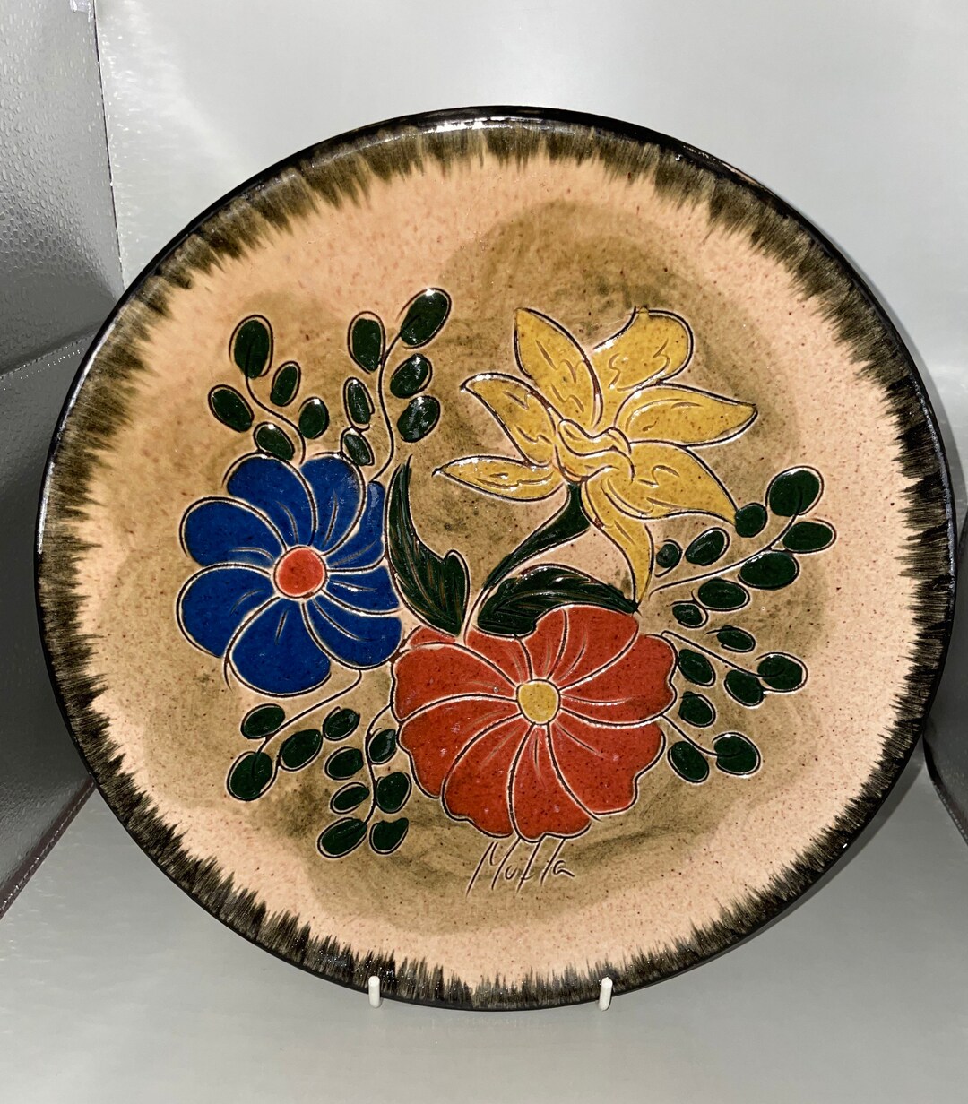 Vintage Red Clay Art Pottery,signed ,hand Made Decorative Wall Hanging ...