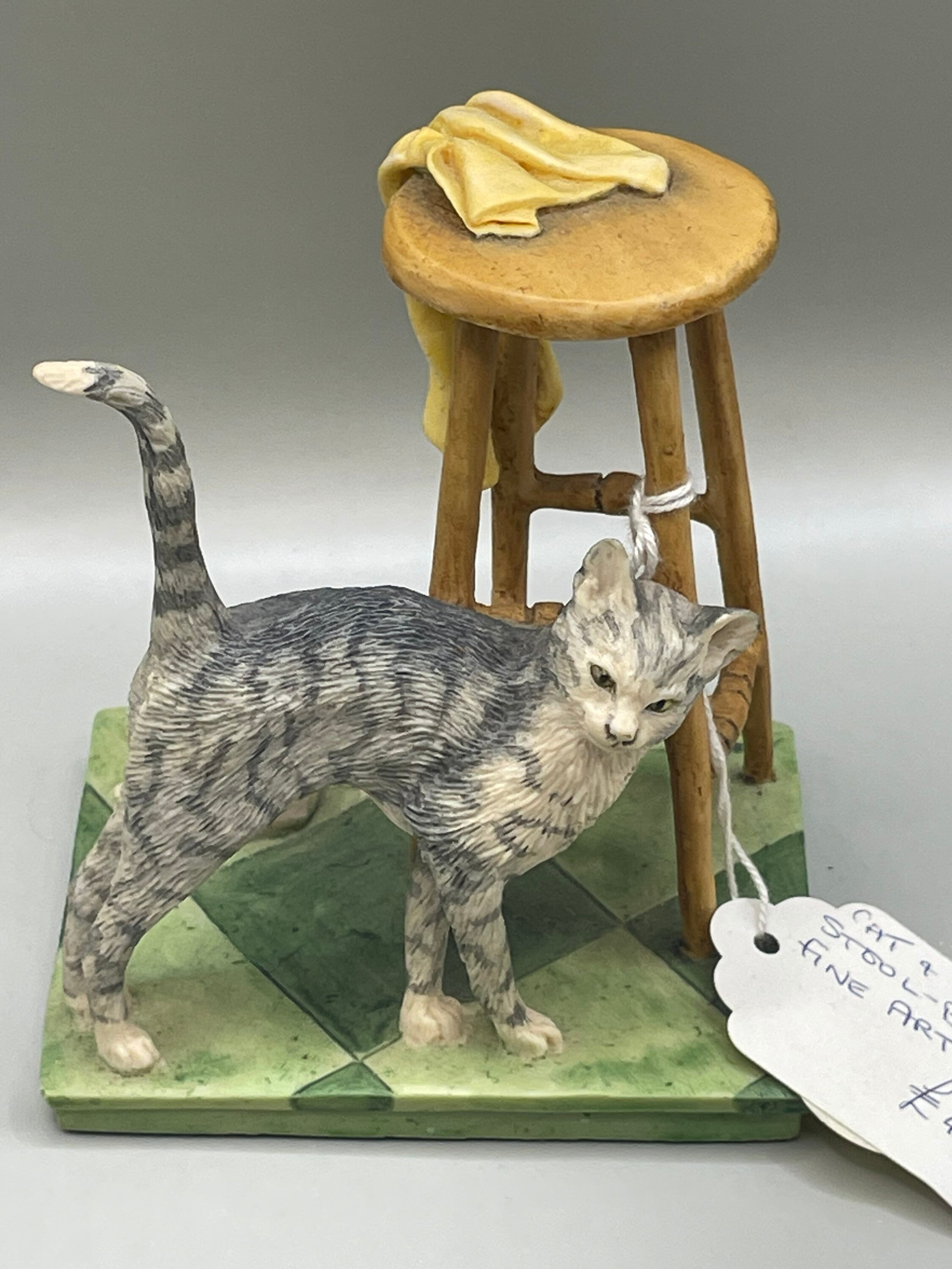 Scottish Ceramic Figurine of Table With Cat , Signed, Marked , Cats ...