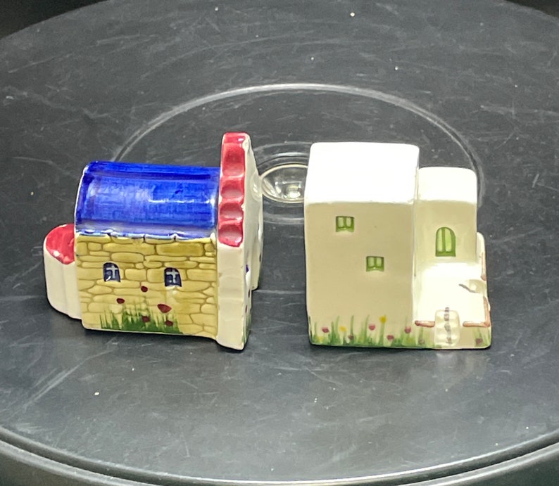 Pair of Vintage Small Ceramic Figurines Greece House and Church, Church ...