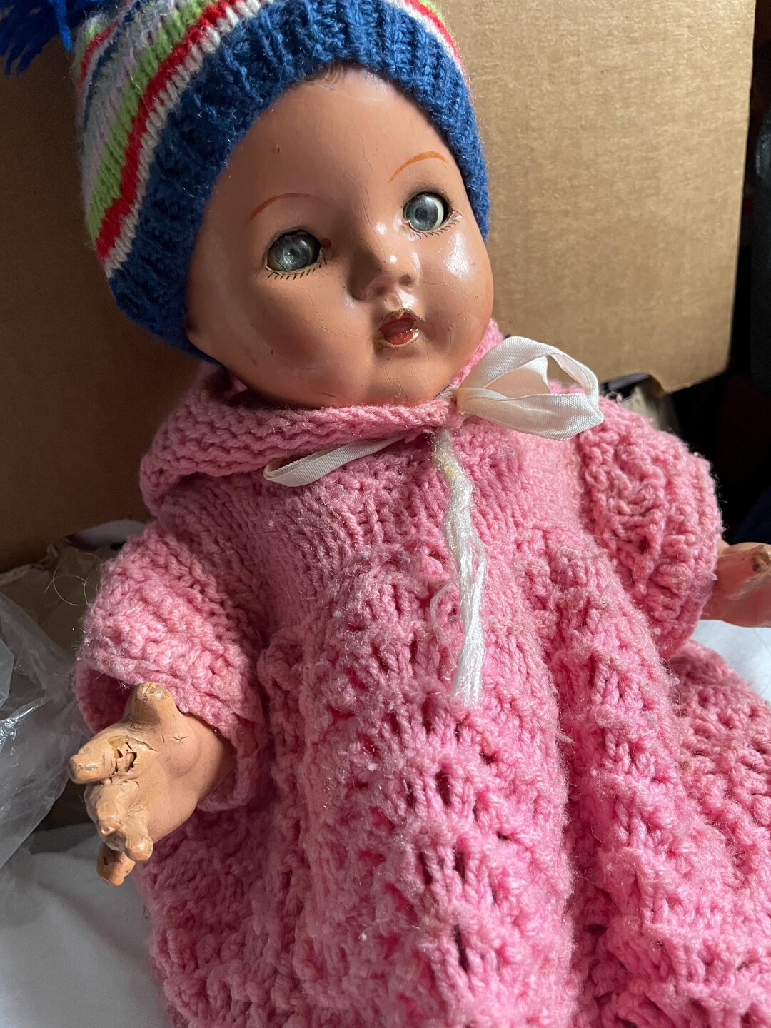Vintage Composite Baby Doll ,marked BND London ,with Vice Box ...