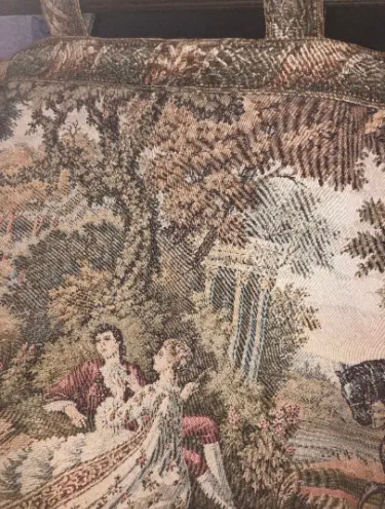 Antique,an Italian Tapestry Wall Hanging Depicting Music Party in Park ...