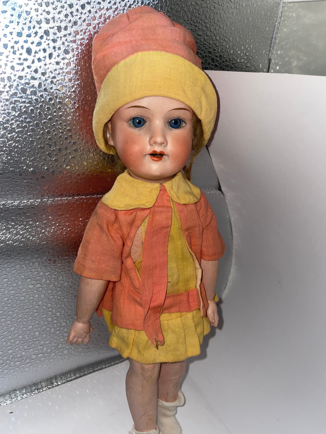 Vintage Small Doll With Jointed Limbs ,sleeping Eyes, Bisque Head ...