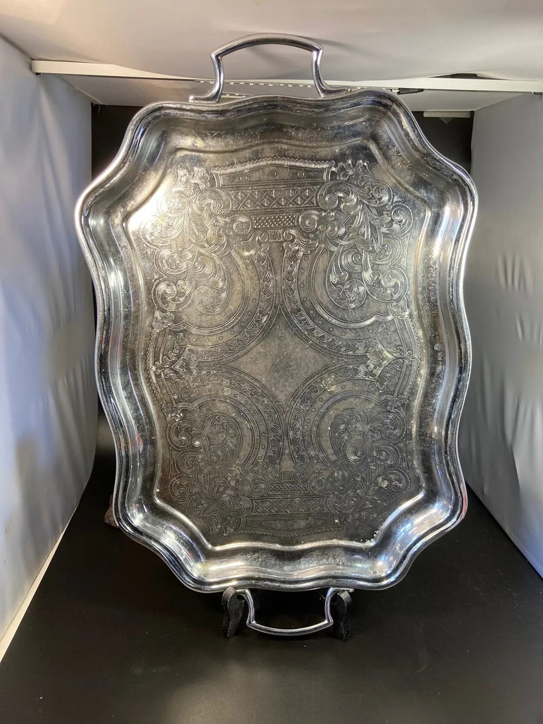 Vintage Plated Tray With Handles, Made in England, Chromium - Etsy