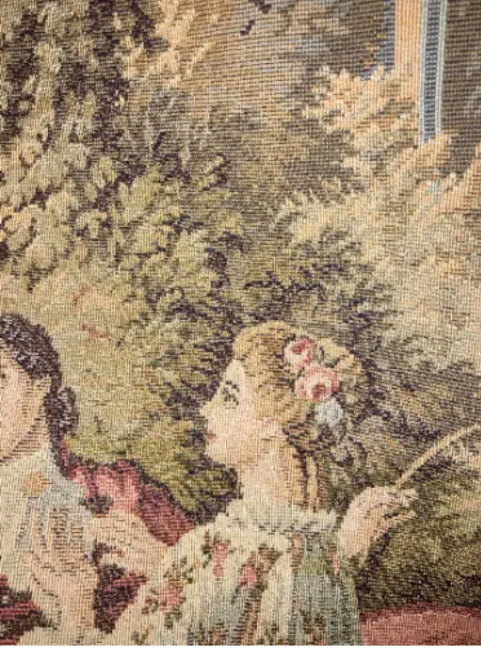 Antique,an Italian Tapestry Wall Hanging Depicting Music Party in Park ...