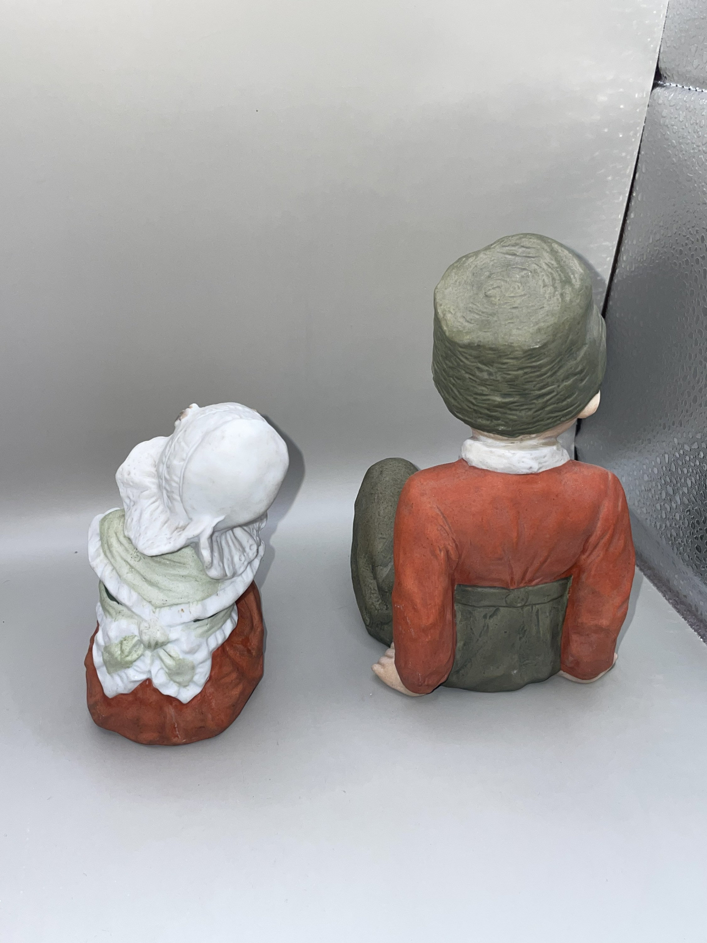 1900s Gebruder Heubach Antique Pair Figurines of Sitting - Etsy