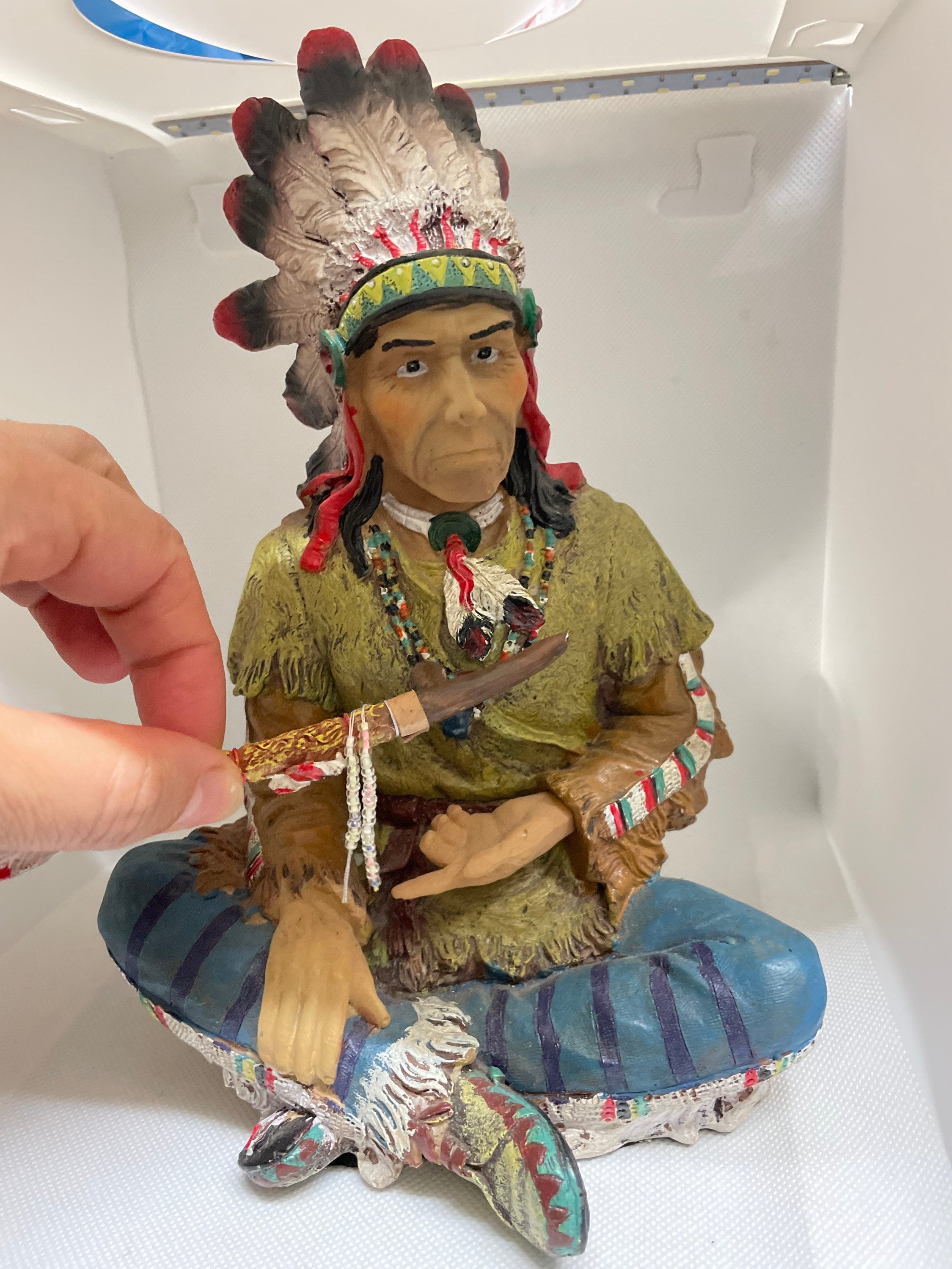 Native American Figurine Seated Indian Man - Etsy