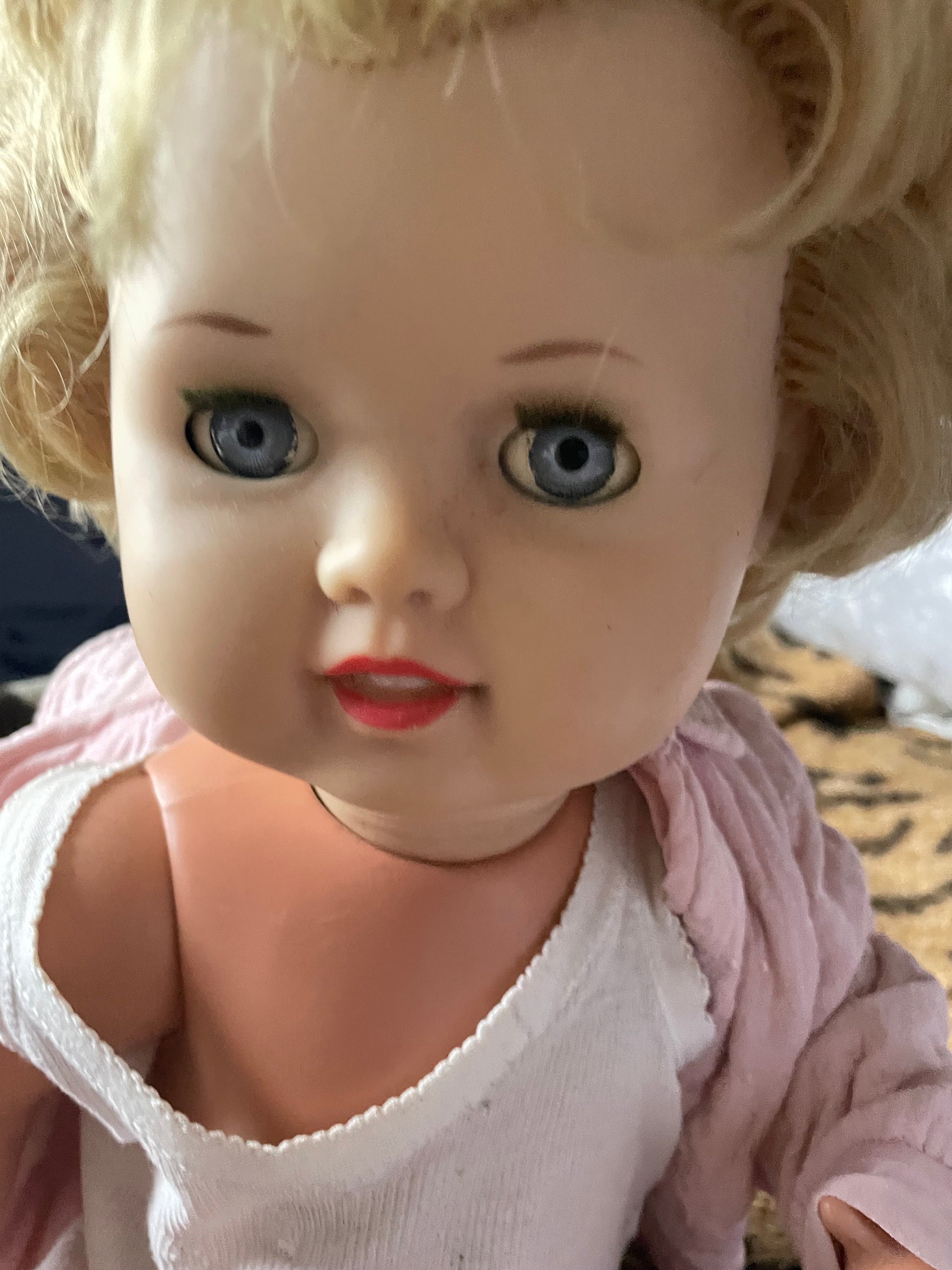 Vintage Large Crying Doll Girl, Vinyl ,sleeping Blue Eyes, Marked Made ...