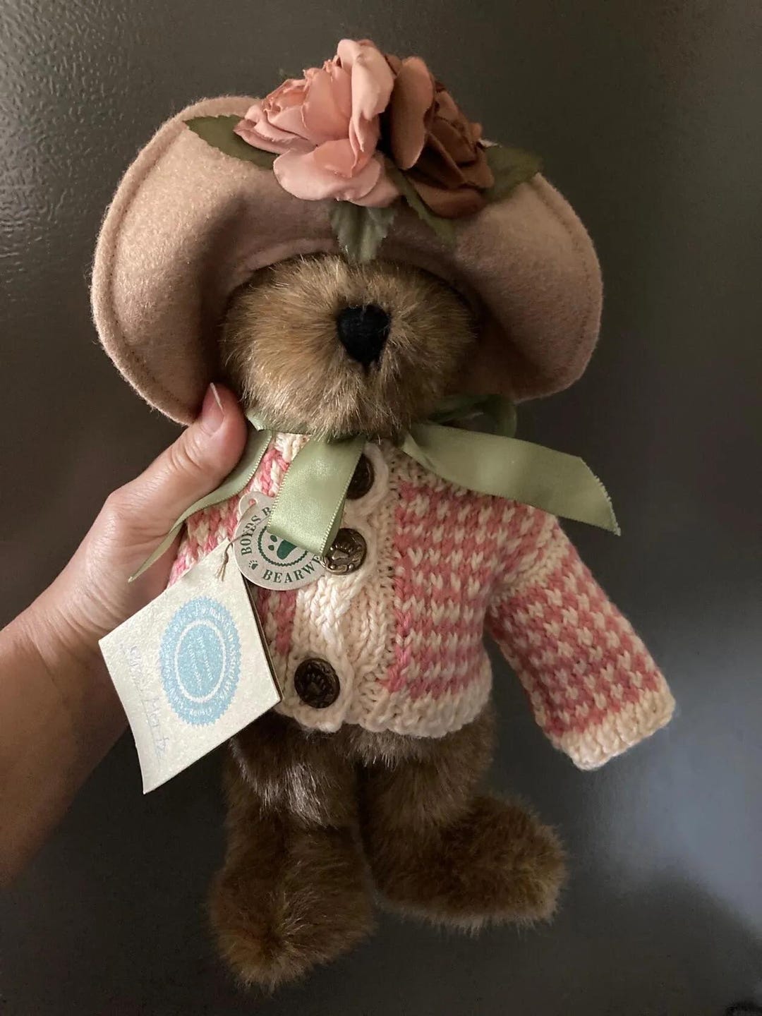 Vintage Boyd’s Beige Teddy Bear in Hat and Jumper With Tag - Etsy
