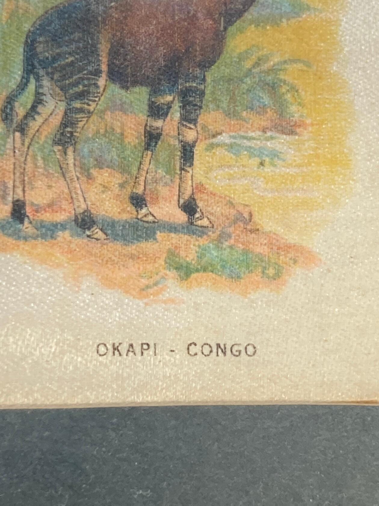 Antique Silk Miniature Cigarette Card With Okapi Congo and - Etsy