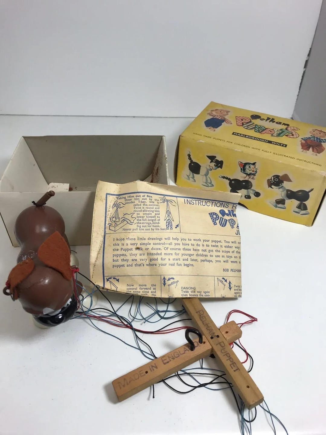 Vintage Boxed Dog Vintage Hand Made Pelham Puppets Bengo the Boxer ...
