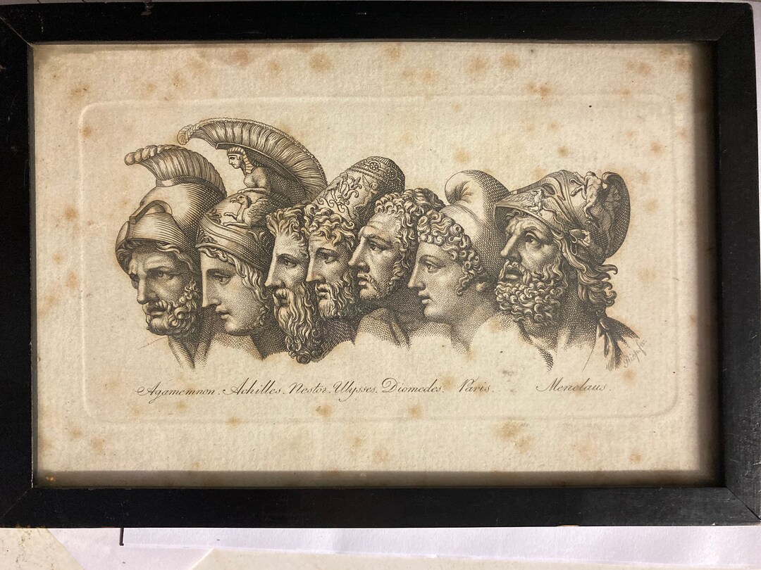 Antique Engrawing ,etching of Seven Named Greek Gods (19th Century ...