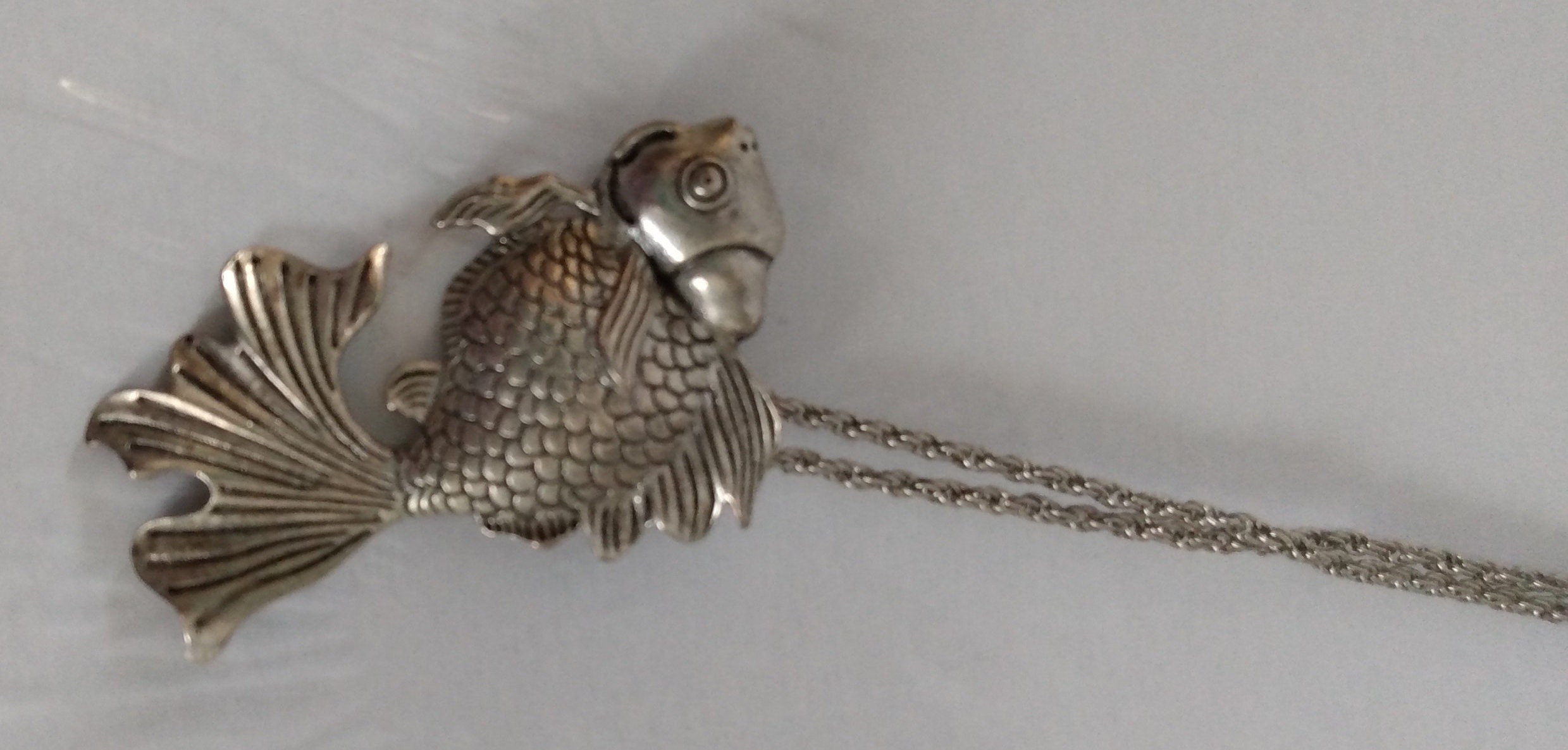 Goldfish Necklace Silver Chain Pendant Stainless Steel | Etsy