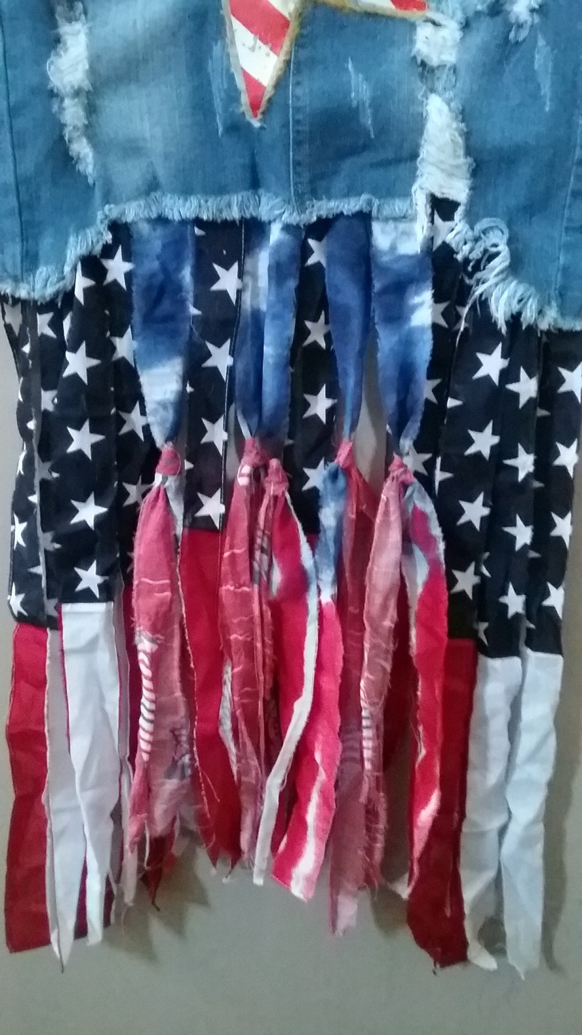 American Flag Rag Edgy Chic Shabby Chic Prim Fabric Decor Wall Door ...