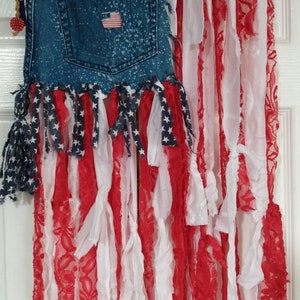 American Rag Flag 'R-O-C-K in the U.S.A.' Patriotic US Shabby Chic ...