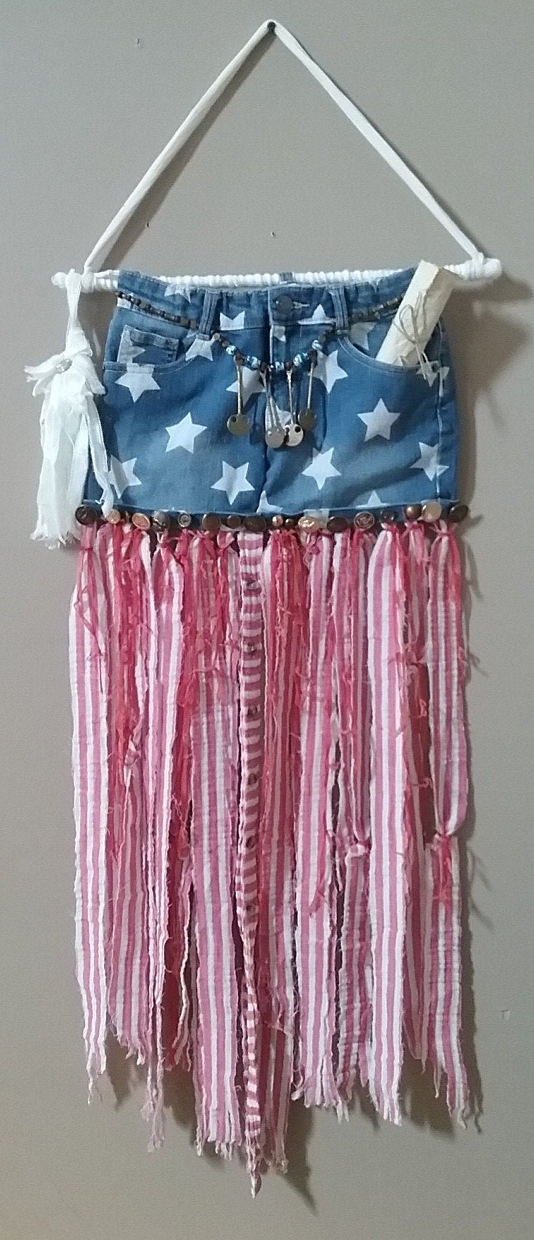 American Flag Rag United States Country Shabby-chic Americana Buttons ...
