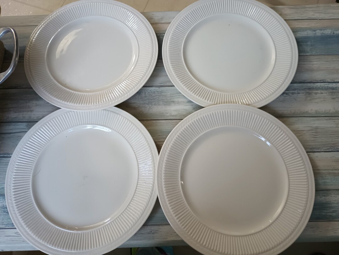 Staffordshire SHENANGO Pottery Co. New Castle USA Beige 9 Plates Set of ...