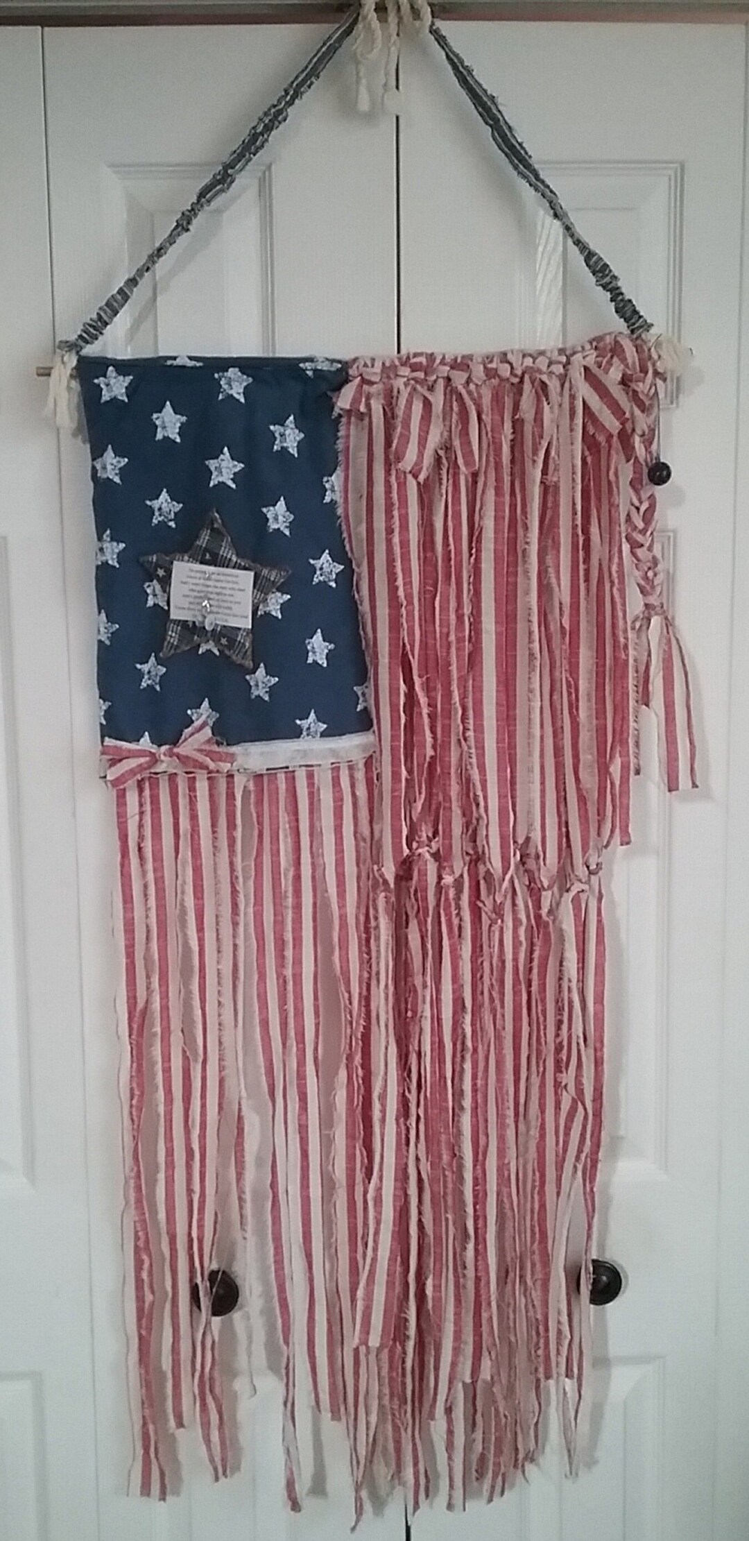American Flag Rag "bless the Us" by C.C. Boggins USA - Etsy