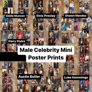 Male Celebrity Mini Posters / Prints - Etsy
