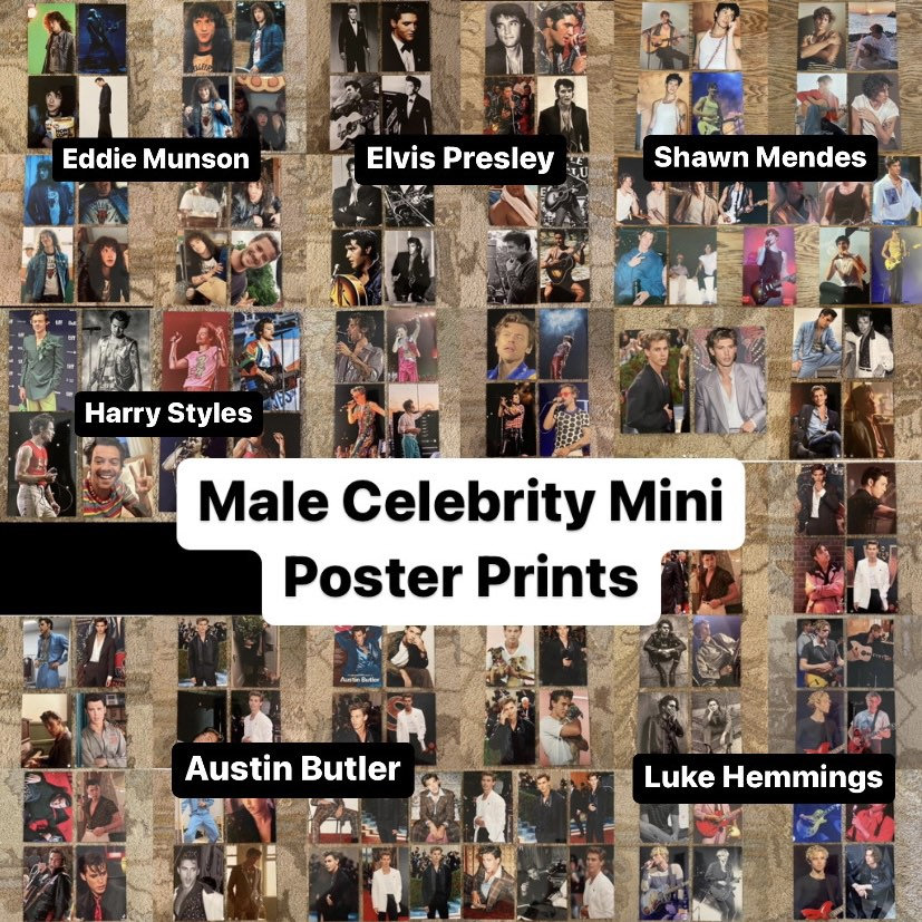 Male Celebrity Mini Posters / Prints - Etsy