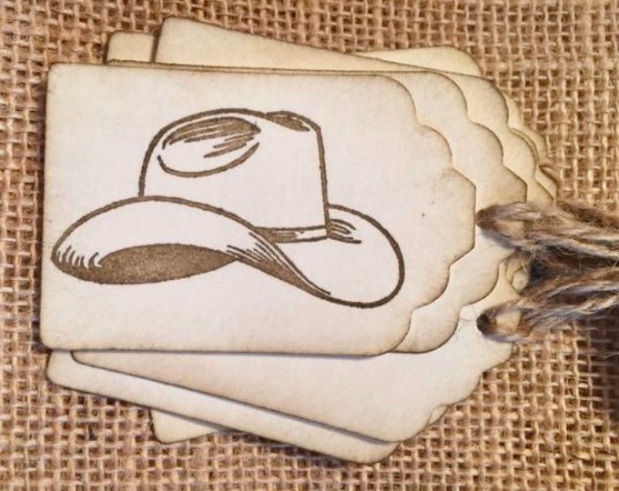 Cowboy Hat Handmade Vintage Hang Tags - (8) Tag - Old Fashioned ...
