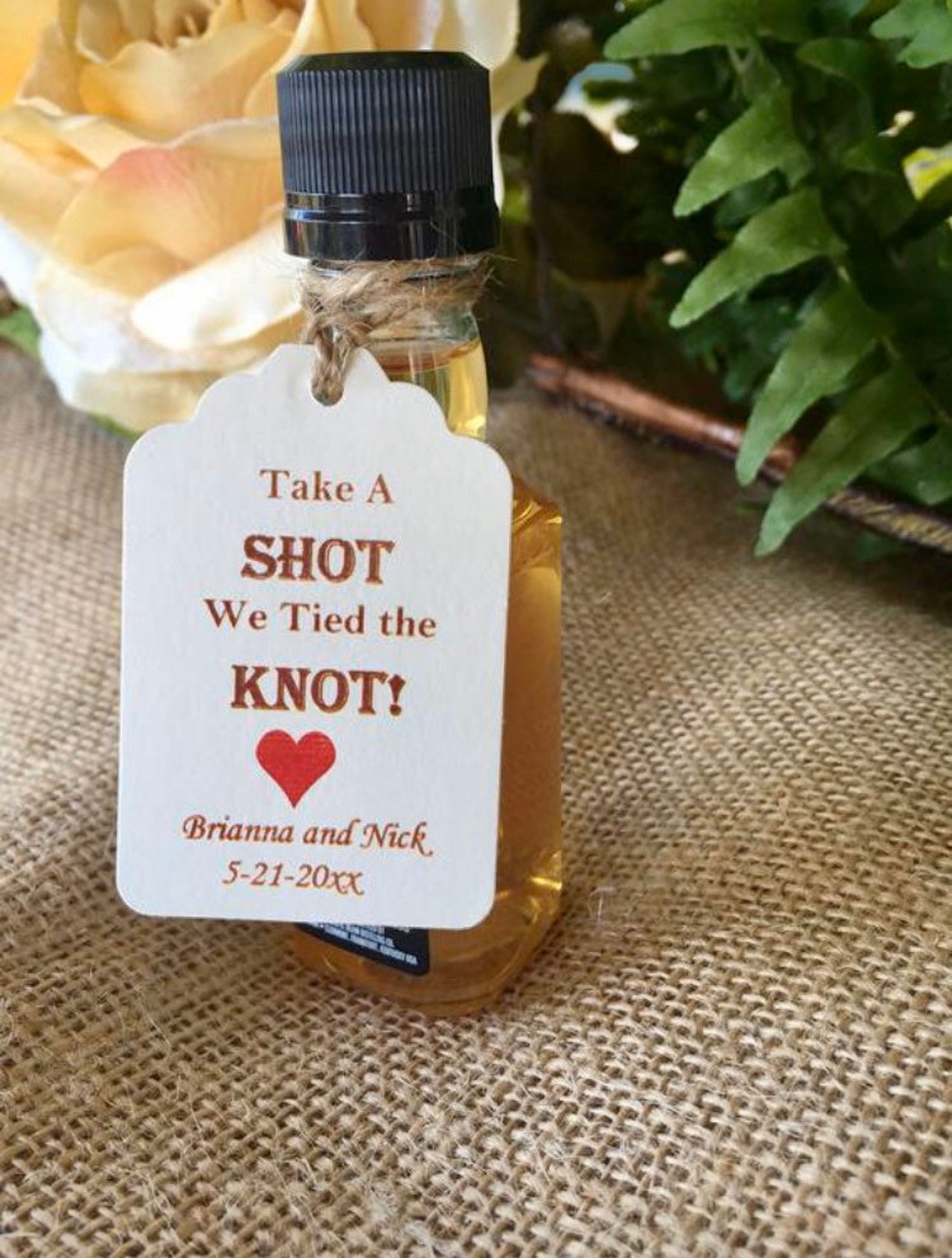 Take a Shot We Tied the Knot 15 Fireball Whiskey Liquor Wedding Favor ...