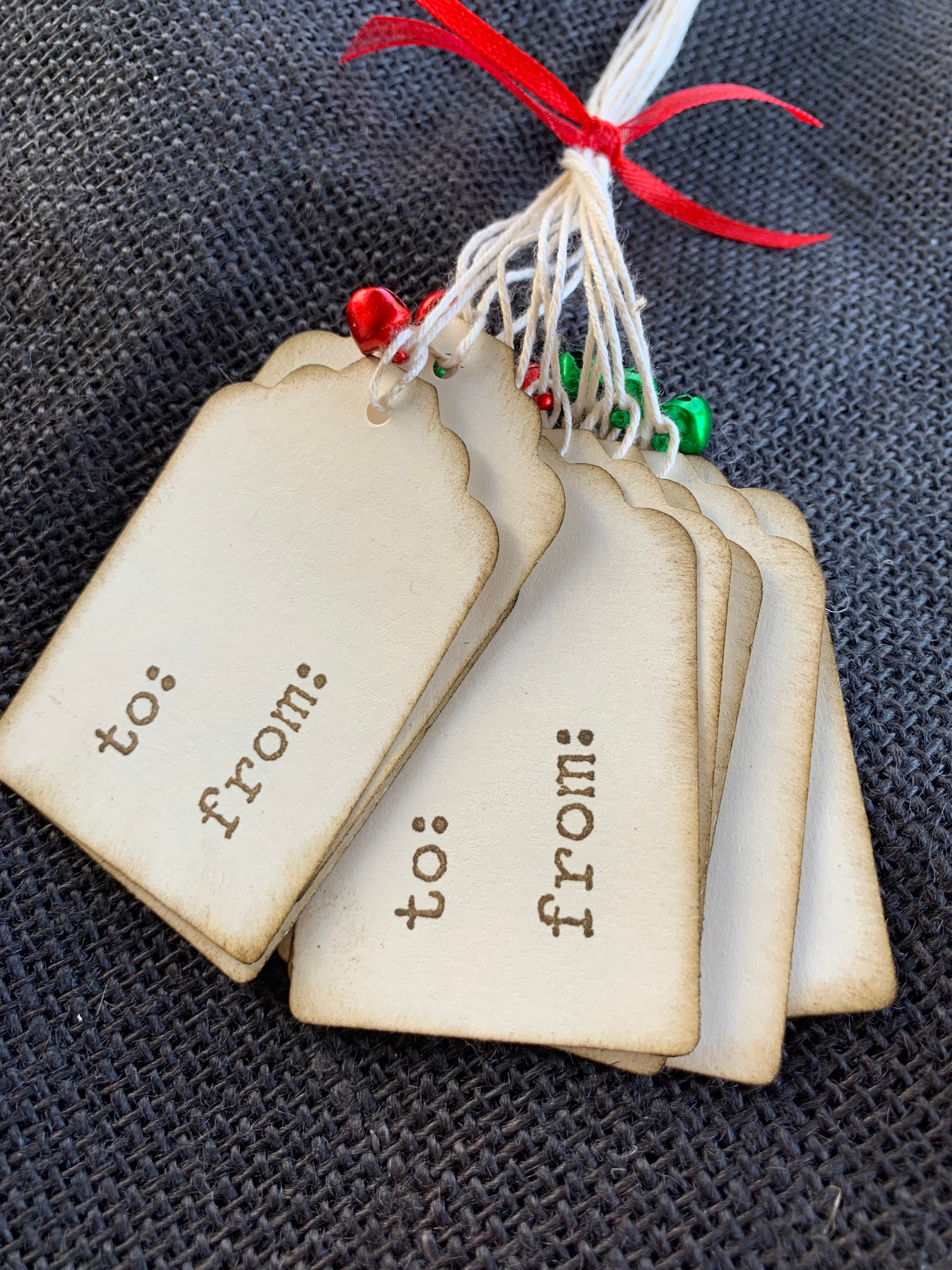 Christmas Tags Merry Christmas Bells Tags 8 Vintage Merry - Etsy