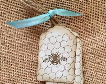 Bee Tags Round Paper Gift Tags Set of 10 - Etsy