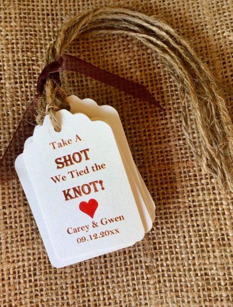 Take a Shot We Tied the Knot (15) Fireball Whiskey Liquor Wedding Favor ...
