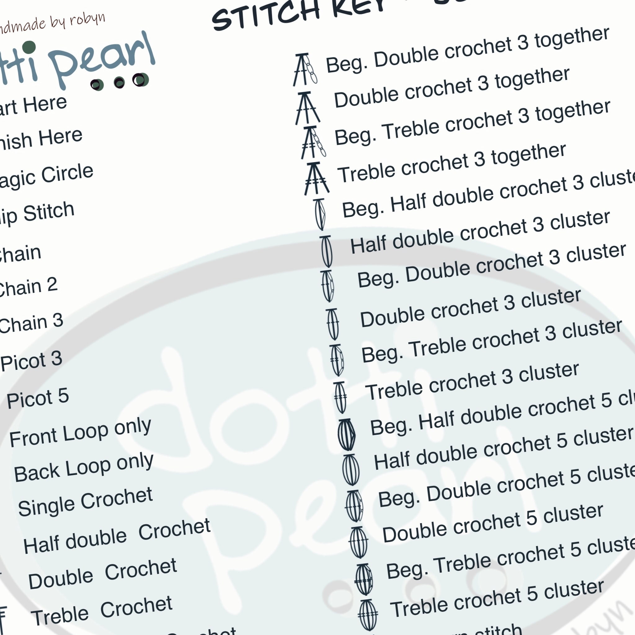 Procreate Crochet Chart Symbols, Stamp Brushes, Design, Crochet Stitch ...