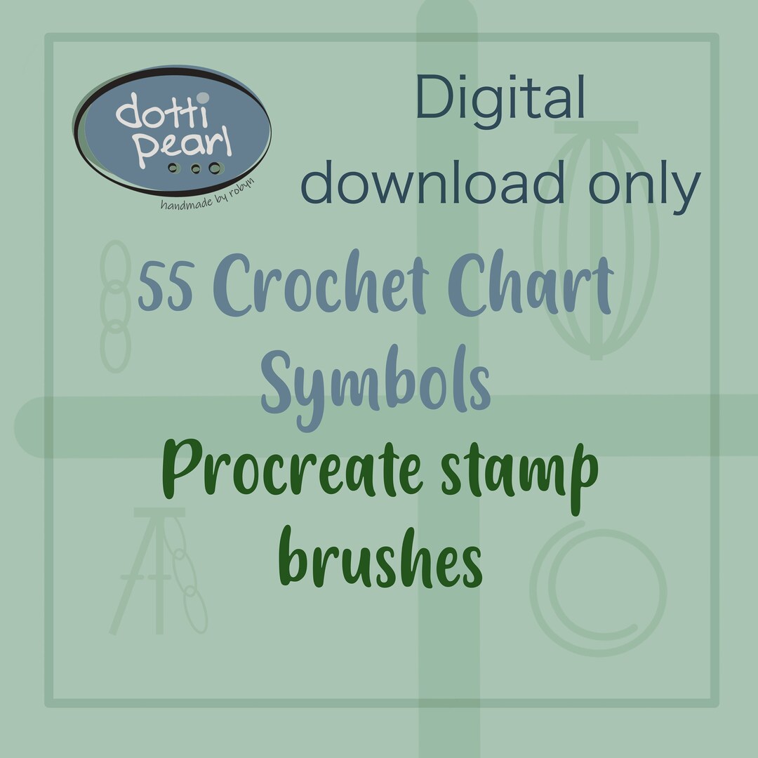 Procreate Crochet Chart Symbols, Stamp Brushes, Design, Crochet Stitch ...