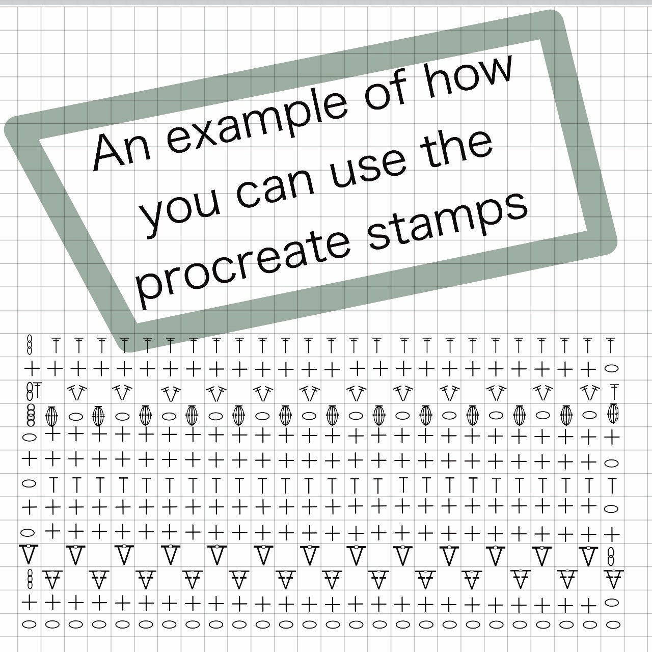 Procreate Crochet Chart Symbols, Stamp Brushes, Design, Crochet Stitch ...