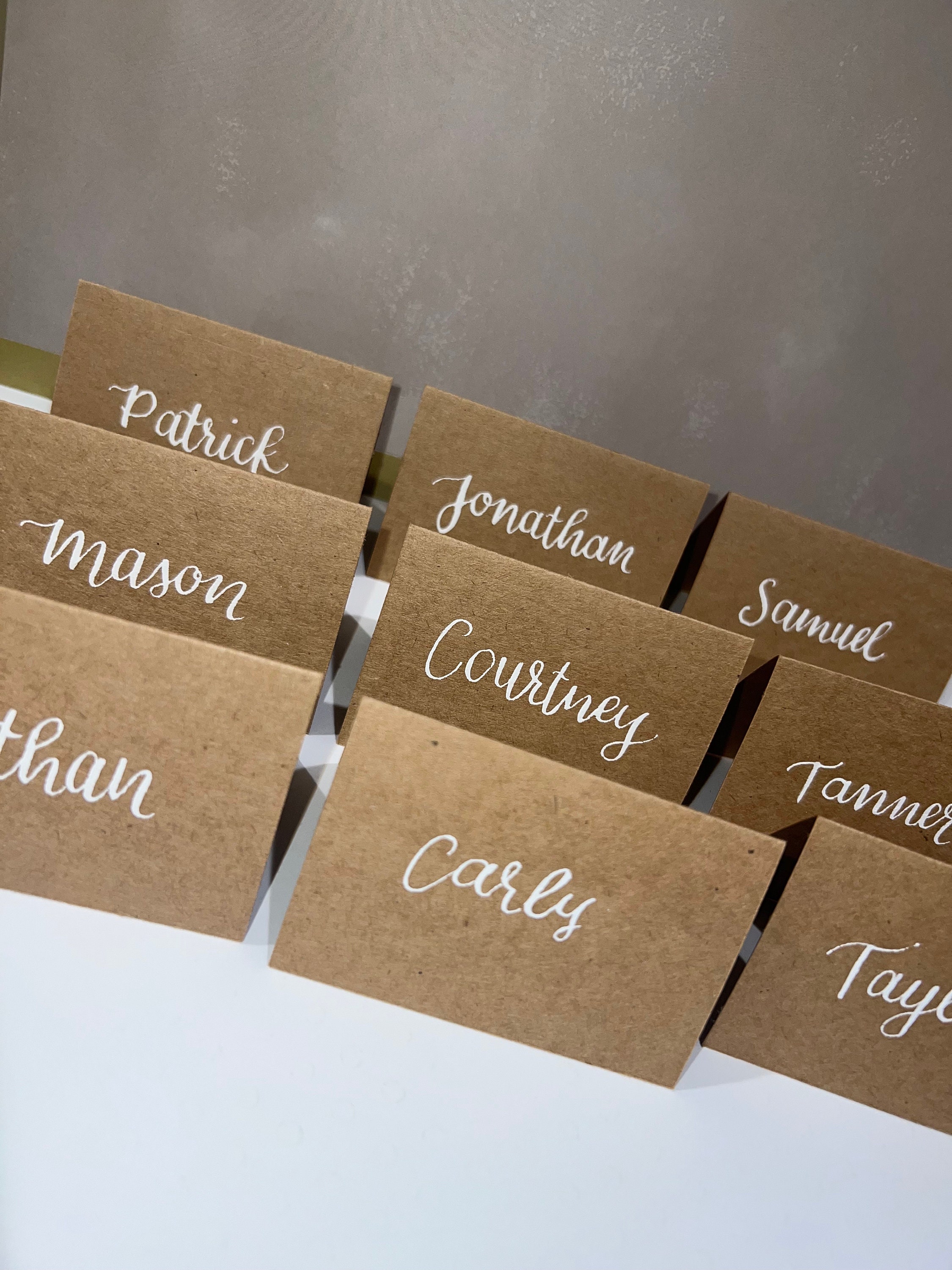Handmade & Handlettered Place Cards | Calligraphy | Flat or Tented ...