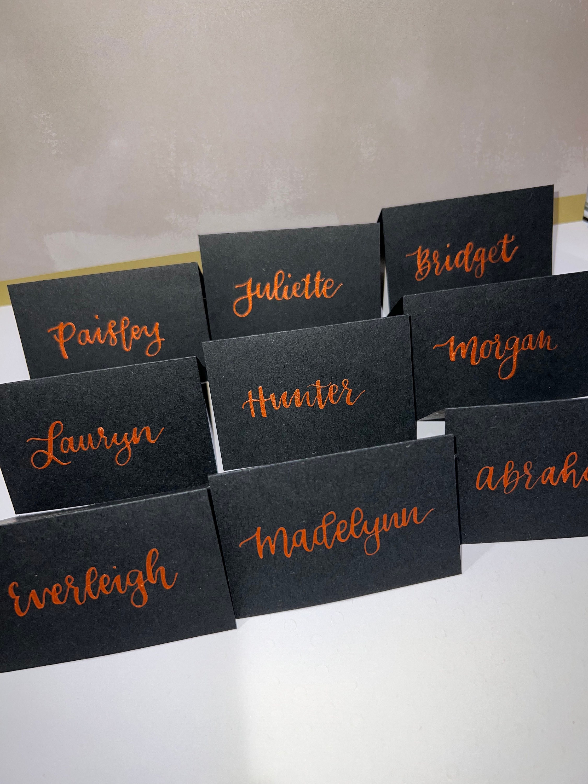 Handmade & Handlettered Place Cards | Calligraphy | Flat or Tented - Etsy