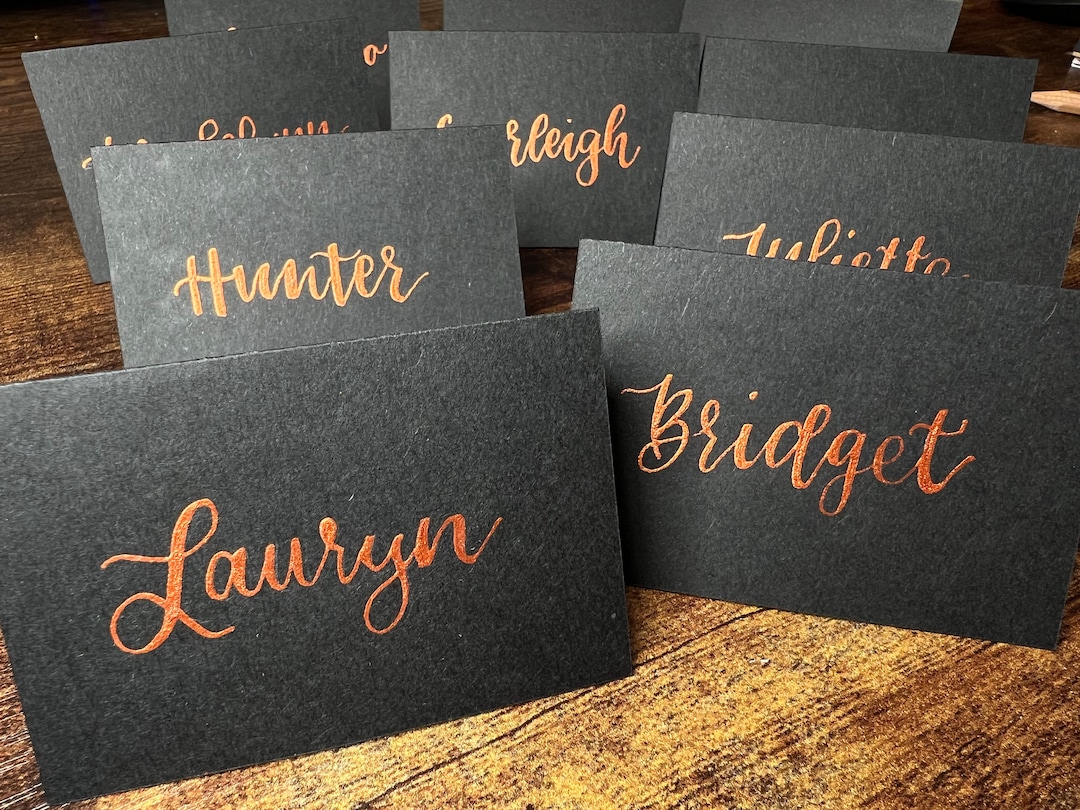 Handmade & Handlettered Place Cards | Calligraphy | Flat or Tented - Etsy